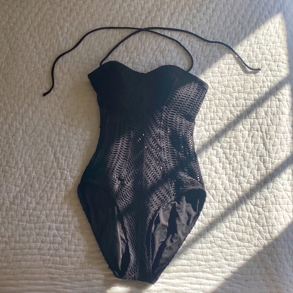 Robin Piccone | Swim | Robin Piccone Mesh Bathing Suit One Piece Black ...